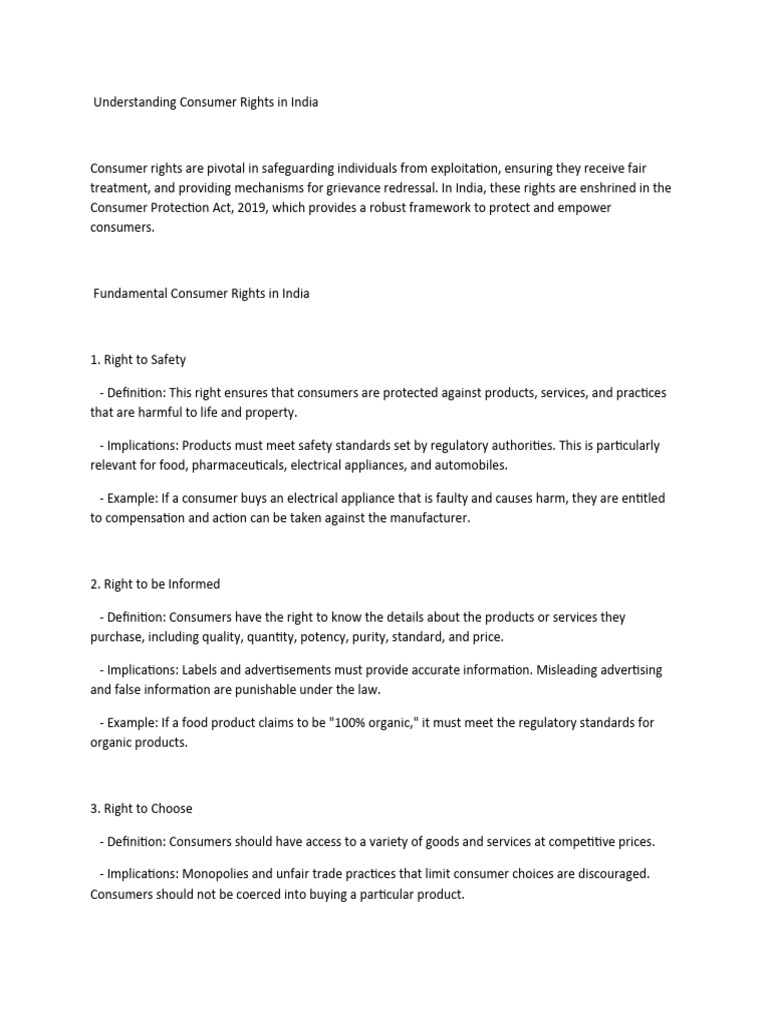 Understanding Consumer Rights in India | PDF | Consumer Protection | E ...