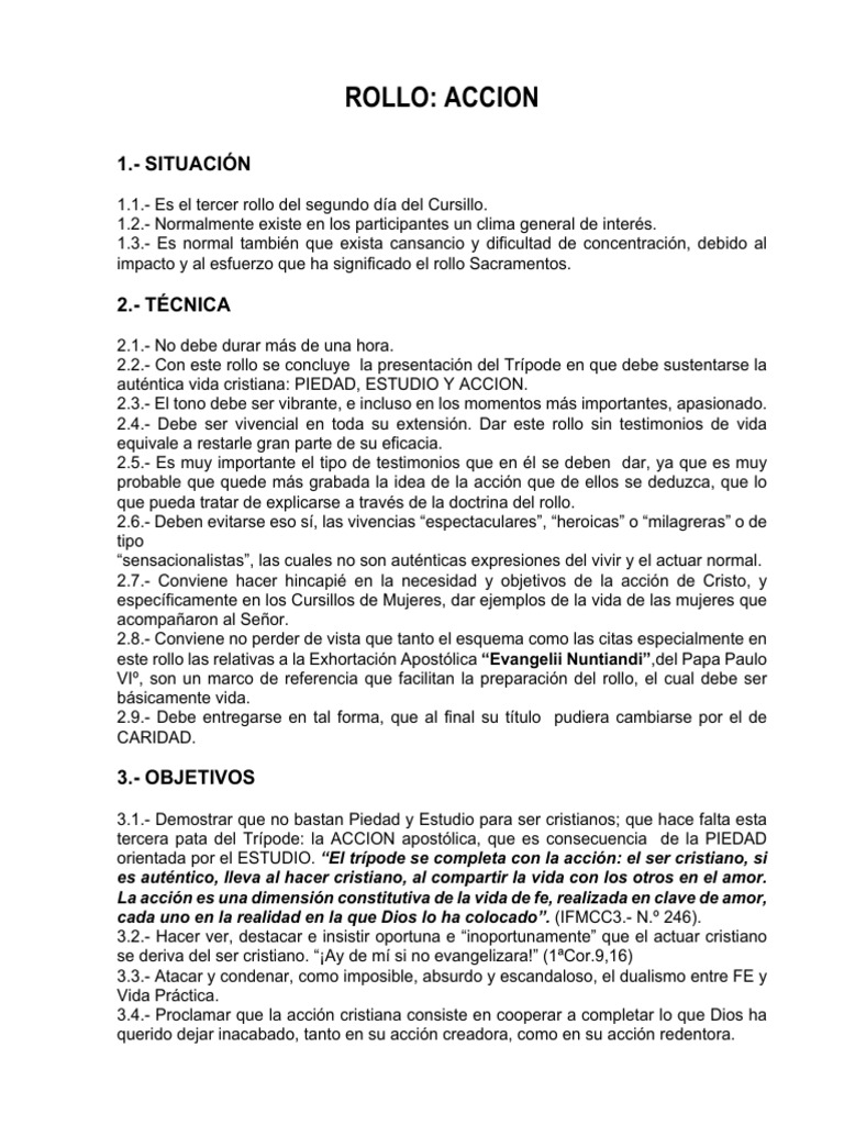 Rollo Acción | PDF | eucaristía | Cristo (título)