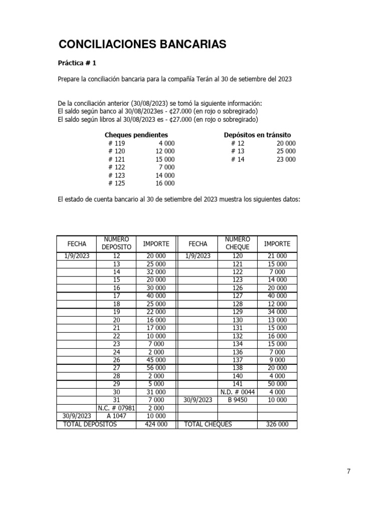 Practica 1 Conciliaciones | PDF