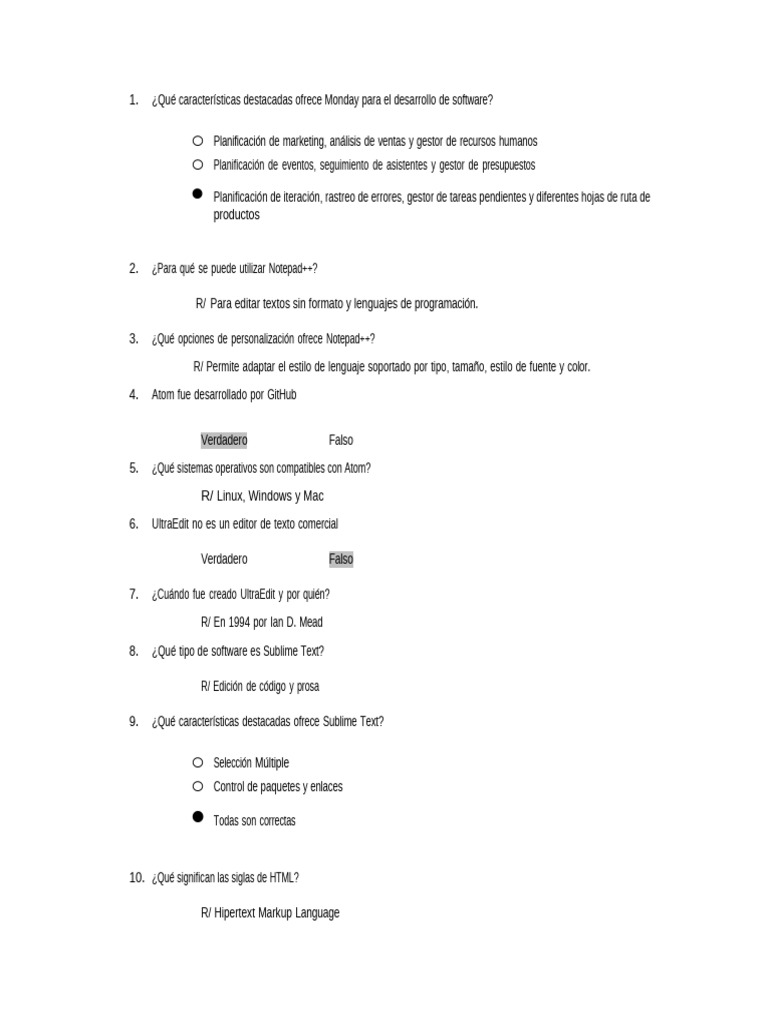 Programación Cuestionario | PDF | HTML | Red mundial