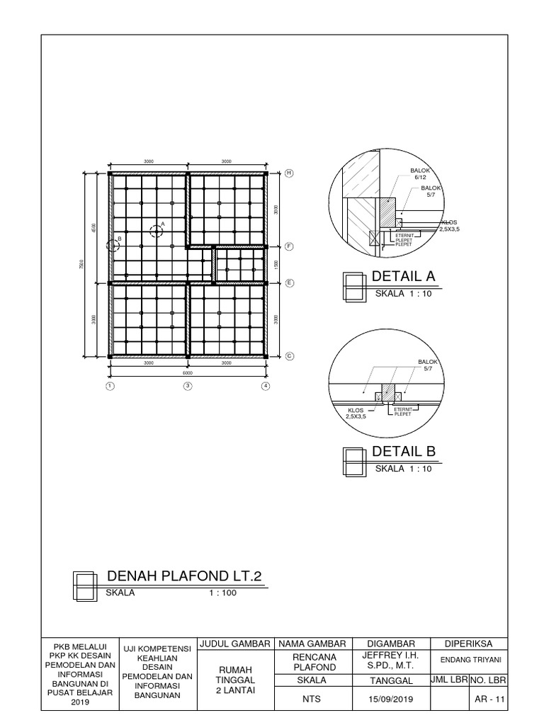 Ar-11 Denah Plafond LT.2 | PDF