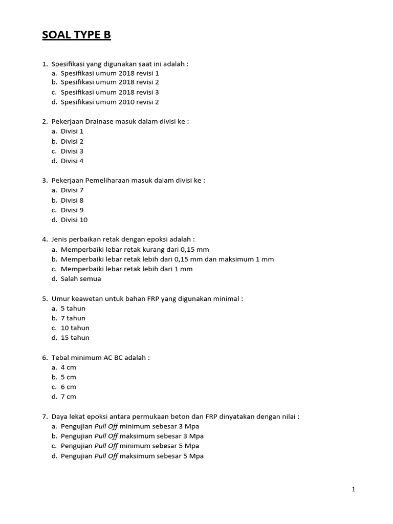 Soal Type B | PDF | Teknologi & Rekayasa