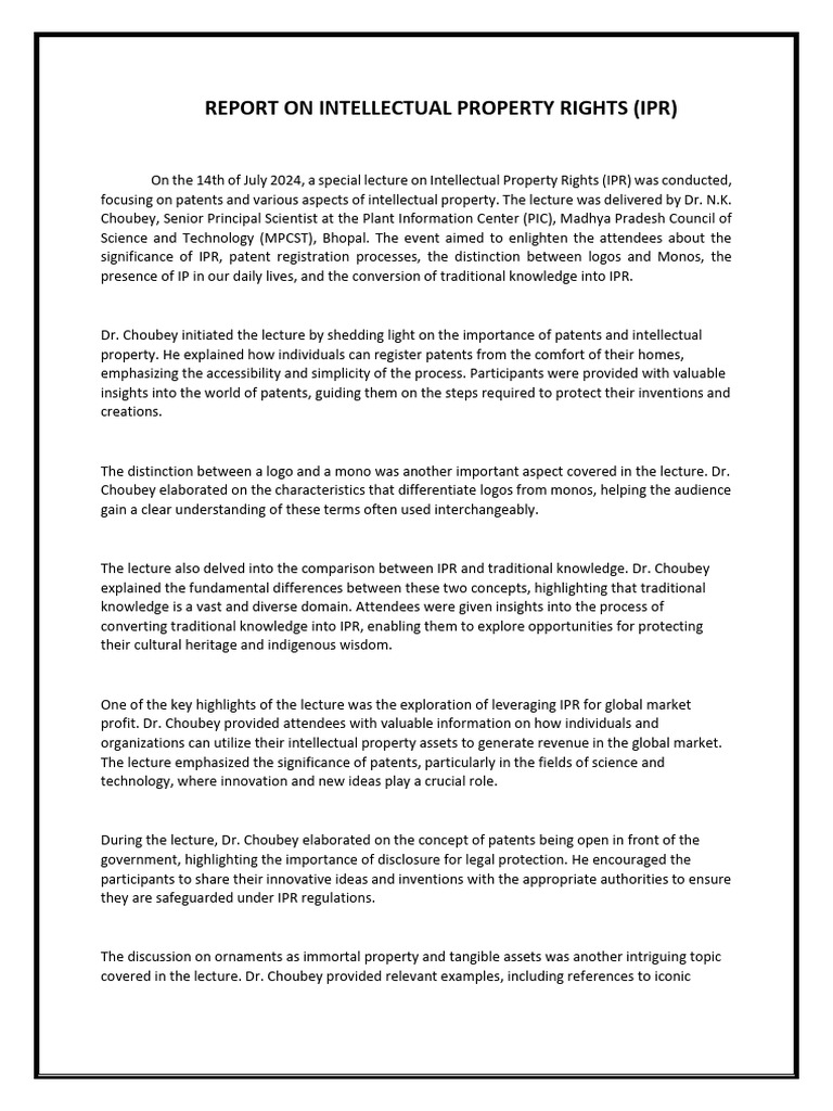 Ipr 2023 | Download Free PDF | Intellectual Property | Traditional ...