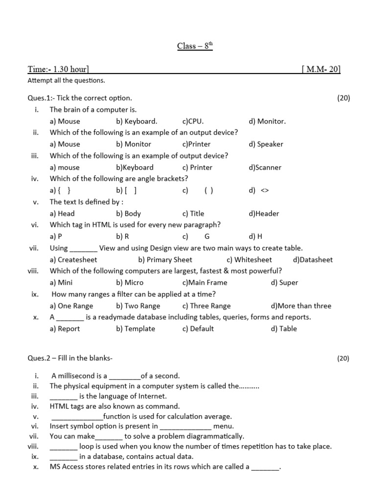 8 COMP Sa1 | PDF | Html | Computer Data Storage