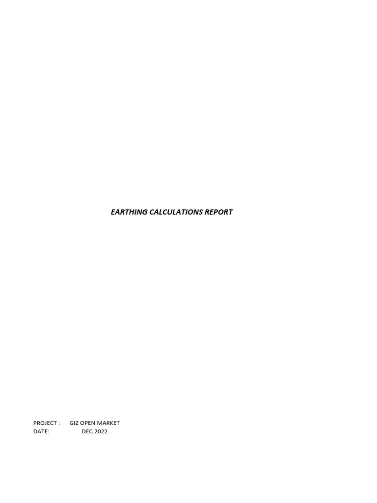 Volume 5 Earthing Calculations Report-REV-01 | PDF | Electrical ...
