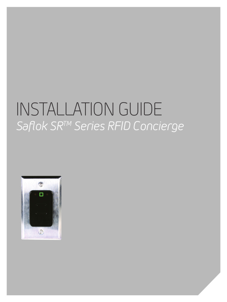 Installation Guide - Saflok SR Series RFID Concierge (PK3673 - T) | PDF ...