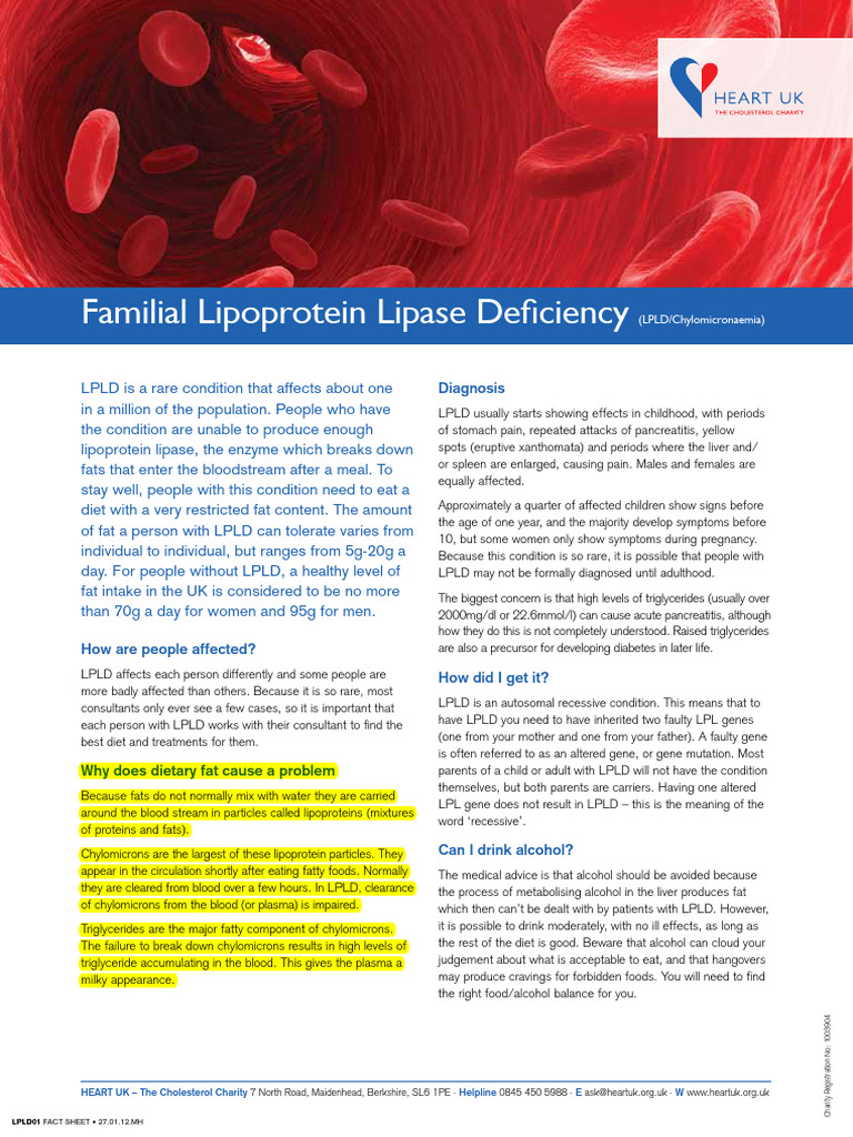 Huk Fs Lpld01 Familial LPLD | PDF | Diseases And Disorders | Clinical ...
