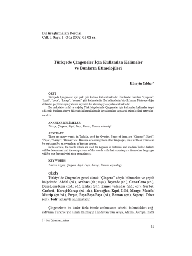 T - RK - Ede - Ingeneler - in Kullan - Lan Kelimeler Ve Bunlar - N Etimolojileri (#64590 ...