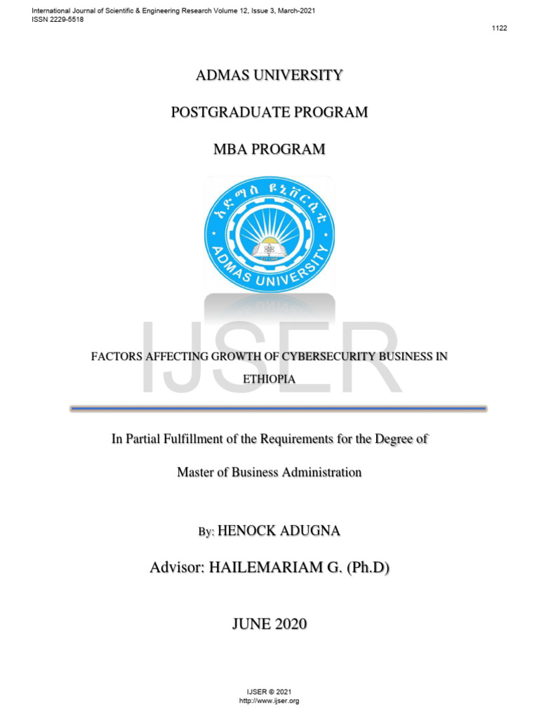 Factors Affecting Growth of Cybersecurity Business in Ethiopia (Insa ...