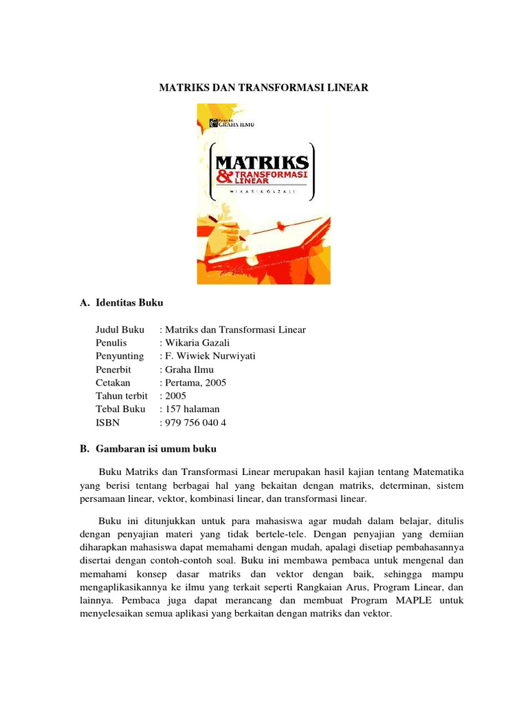 Matriks & Transformasi Linear | PDF