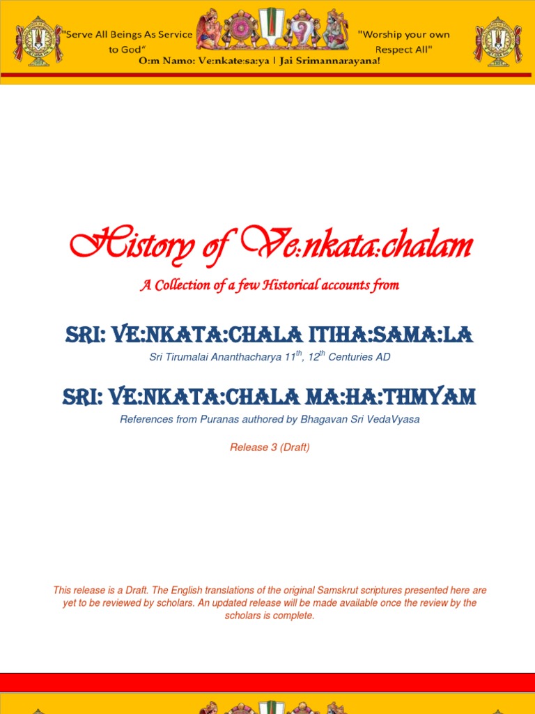 Sri Venkatachala Mahatmyam-En | PDF | Hindu Mythology | Religion And Belief