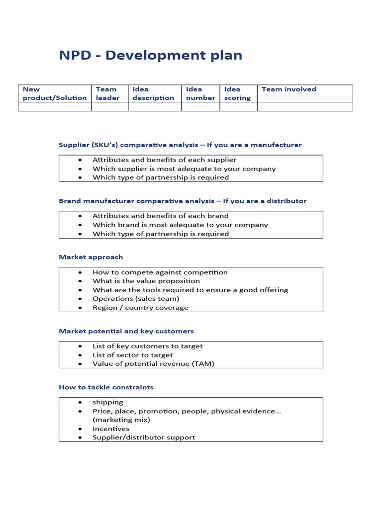 Development Plan - NPD | PDF | Career & Growth | Business