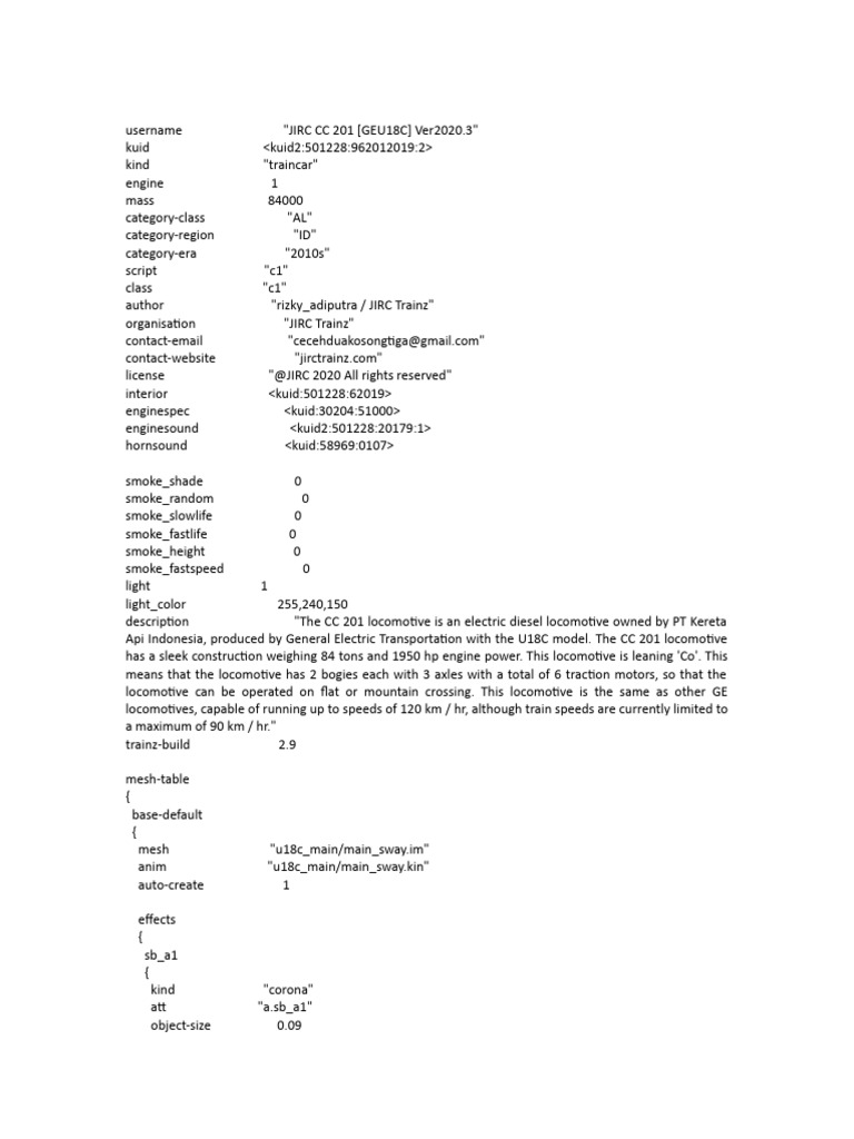 Config | PDF | Locomotives | Wheeled Vehicles