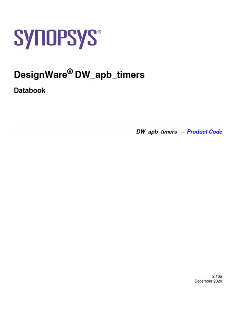 DW_apb_timers_databook | Download Free PDF | Computing | Software