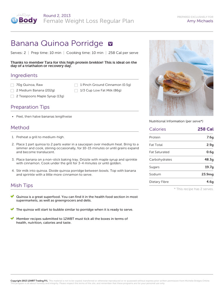 Michelle Bridge Recipe4 | Download Free PDF | Cooking | Breads