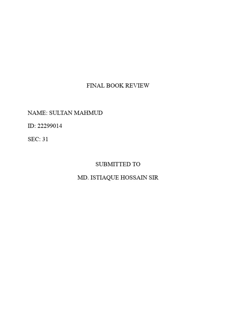 Final Book Review | PDF | Bangladesh