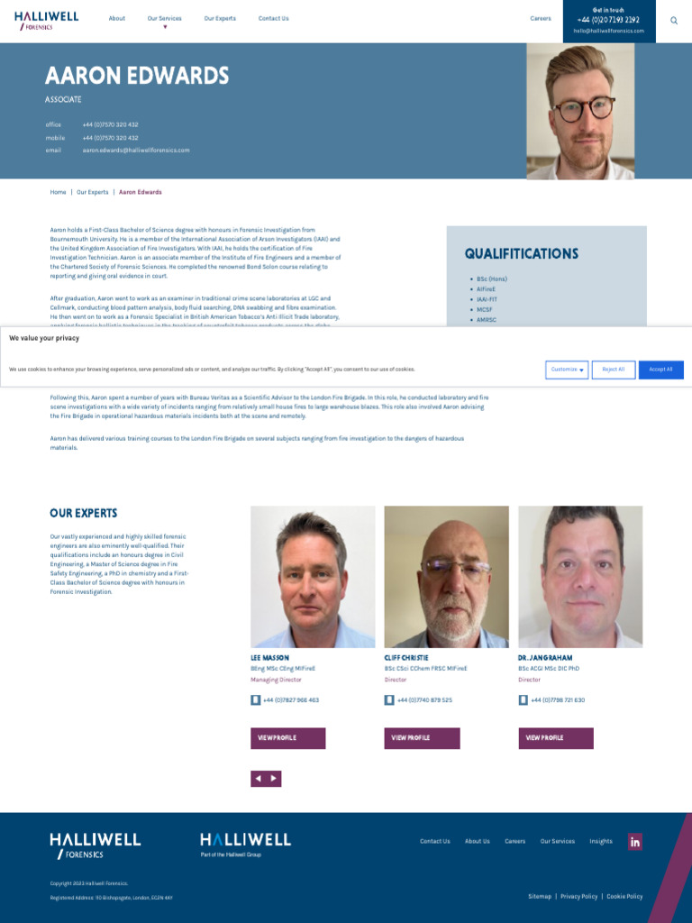 Aaron Edwards - Halliwell Forensics | PDF | Forensic Science