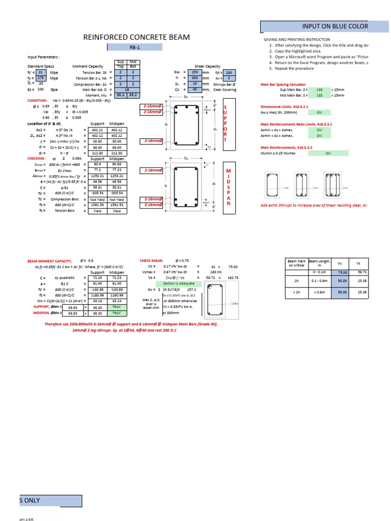 Beam Analysis and Design v3 | PDF | Materials | Structural Engineering