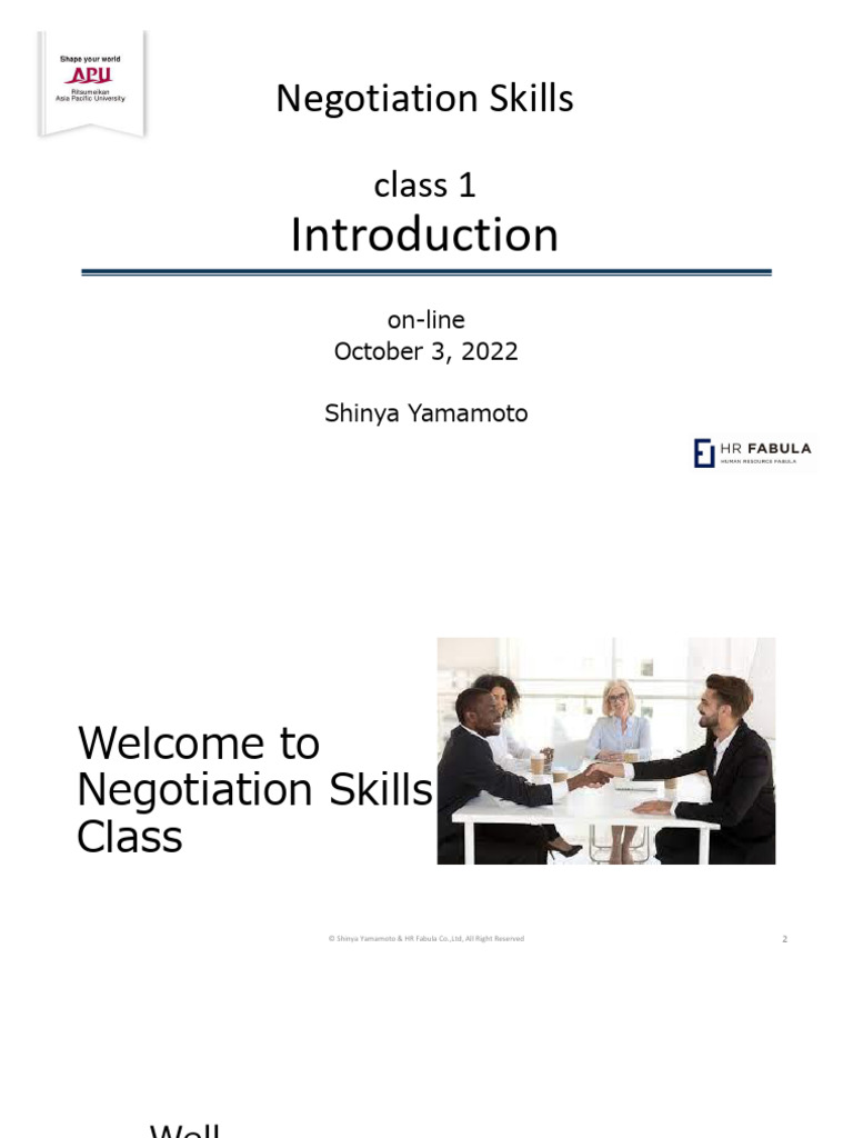 APU Negotiation 1 Introduction | PDF | Human Resource Management ...