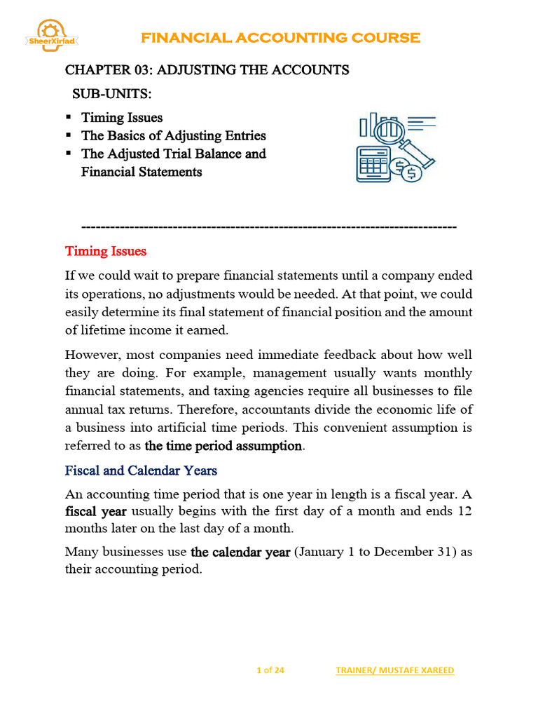 CHAPTER-03-ADJUSTING-THE-ACCOUNTS- | PDF | Deferral | Debits And Credits