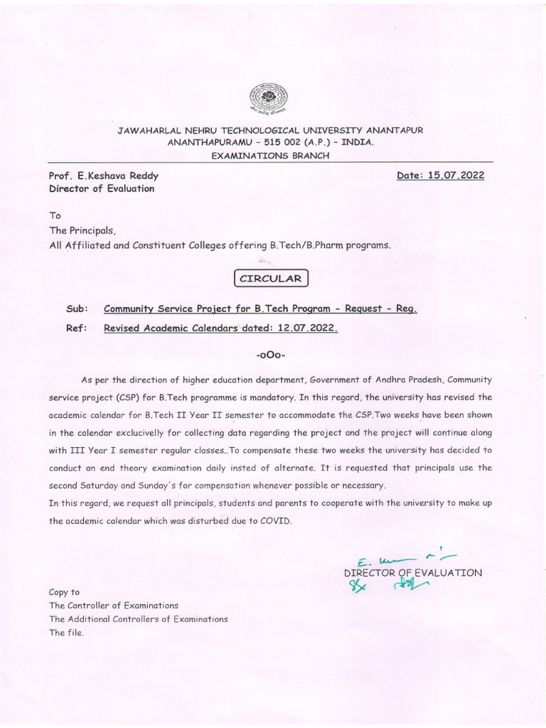 Important Circular From DE | PDF