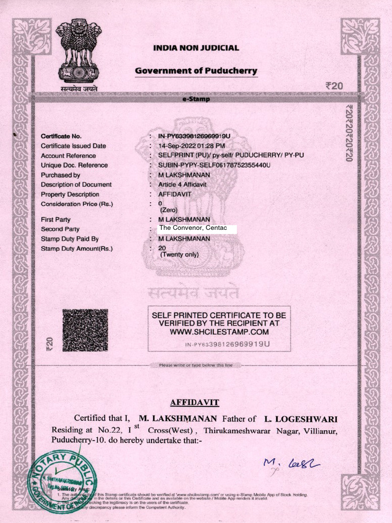 Centac Affidavit | PDF