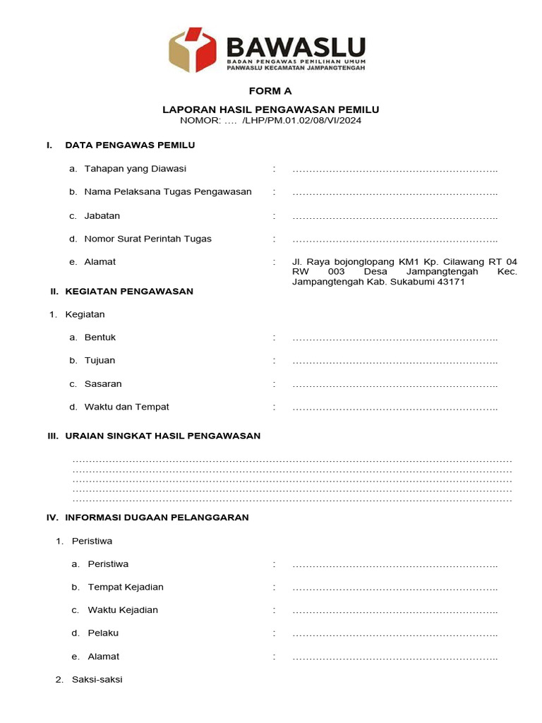 File LHP Form A HP2HM | PDF