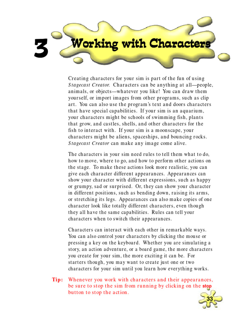 3 Characters | PDF | Menu (Computing) | Cursor (User Interface)
