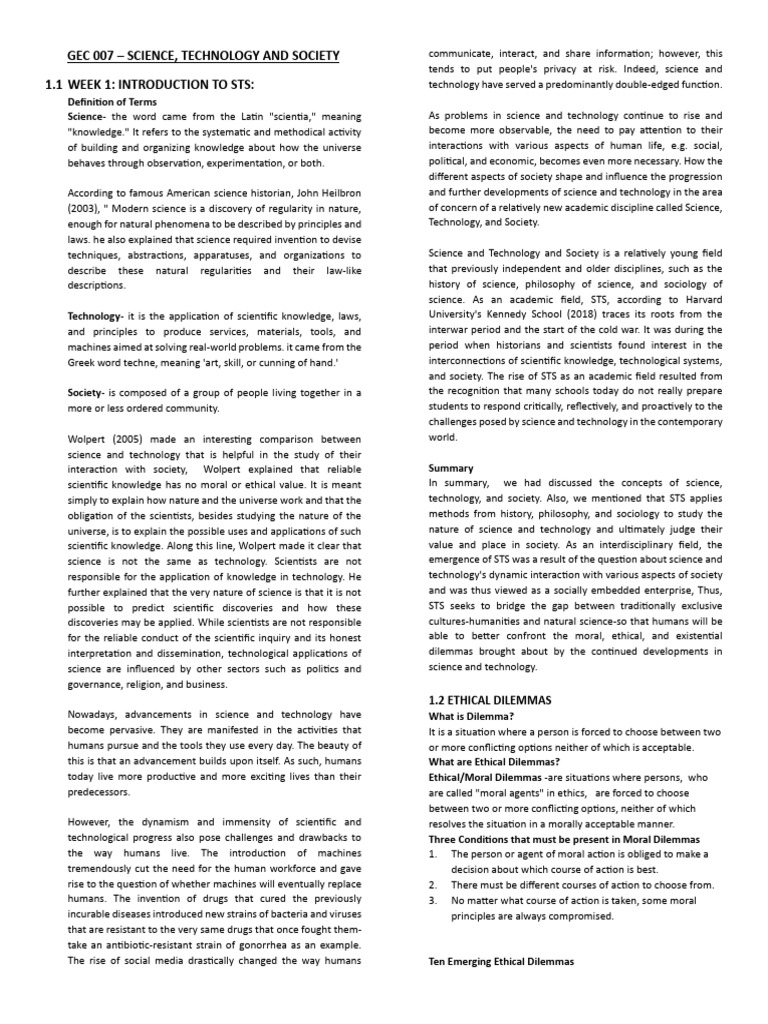 STS Reviewer | PDF | Science | Loom