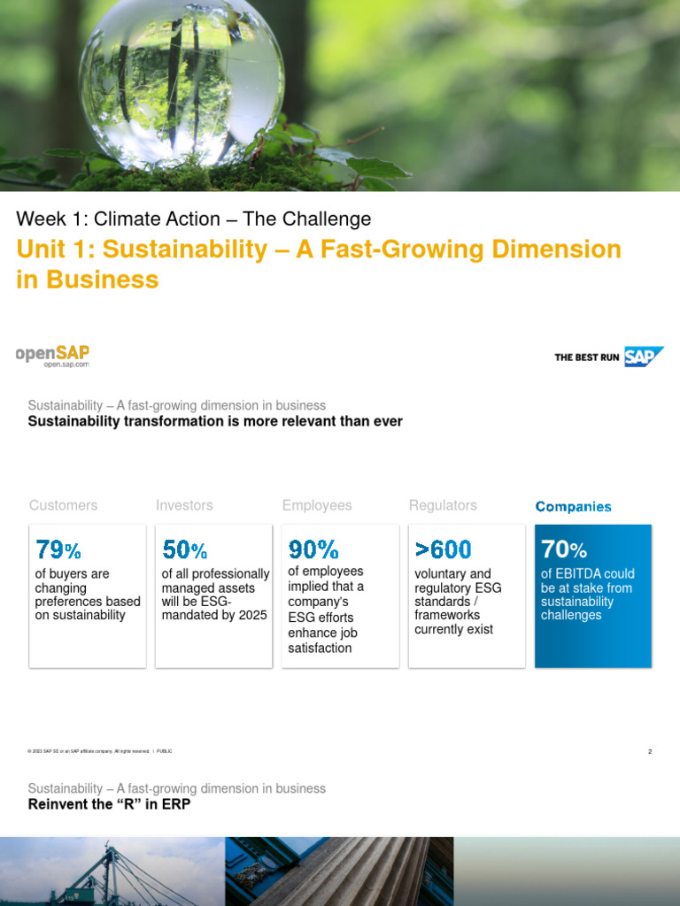 openSAP Clim2 Week 1 Unit 1 Grow Presentation | PDF | Business | Economies