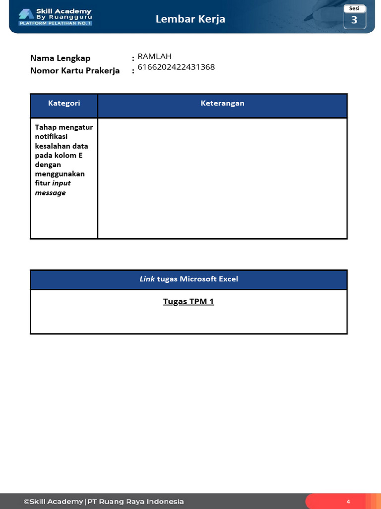 TMP 1 Menggunakan Formula Sederhana Excel Ramlah | PDF