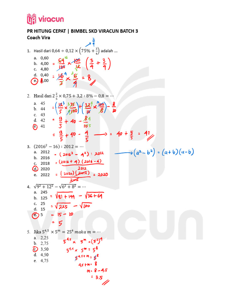 PR HITUNG CEPAT Oret | PDF