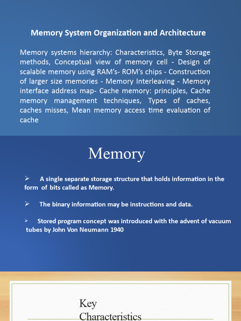 6-Memory Organistions-19-02-2024 | PDF | Computer Data Storage | Computer Memory