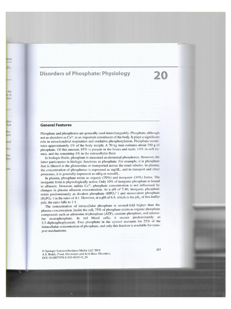 Disorders of Phosphate, Physiology - 20 | PDF