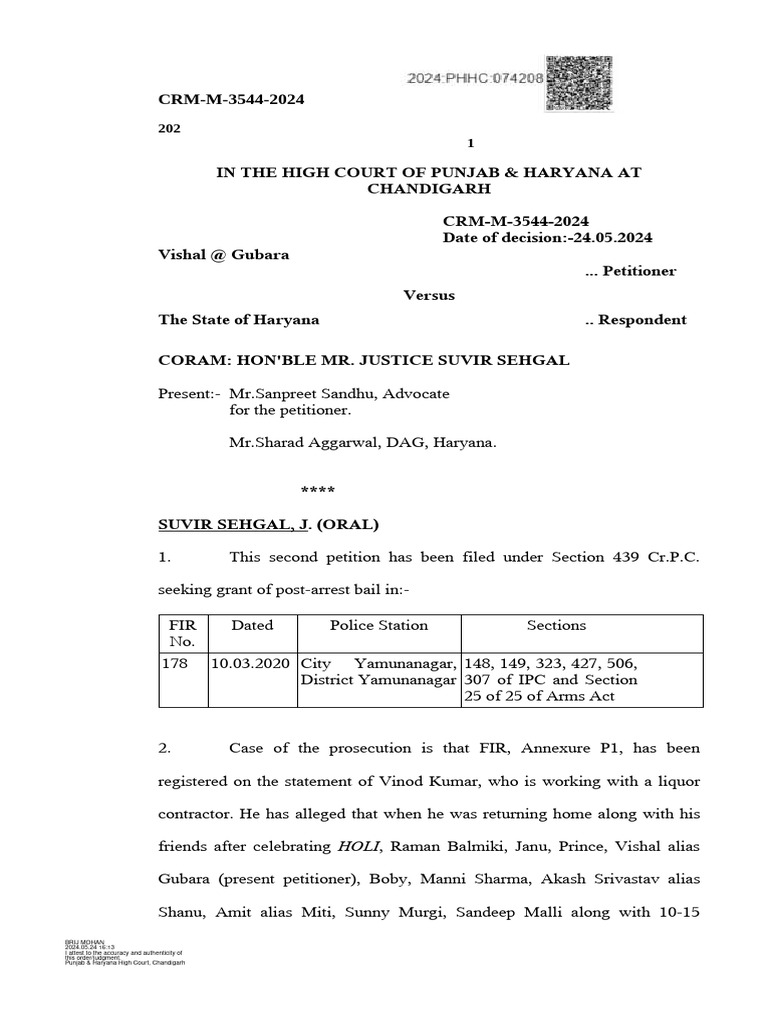 CRM-M_3544_2024_24_05_2024_FINAL_ORDER | Download Free PDF | Bail ...