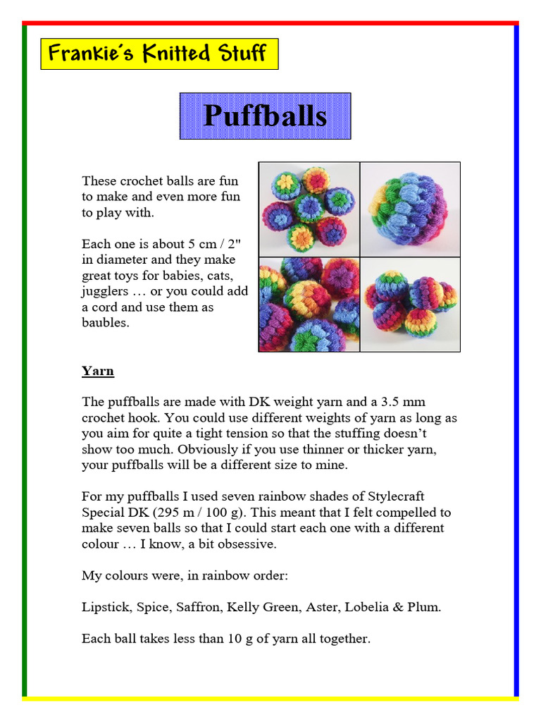 Puffballs | PDF | Crochet | Yarn