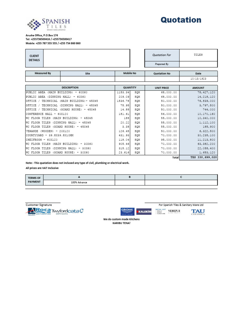 TILES QUOTE | PDF | Interior Design
