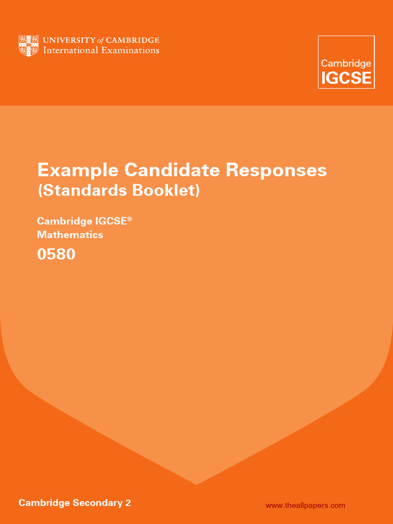 Example Candidate Responses Mathematics | PDF | Teachers | Cognition