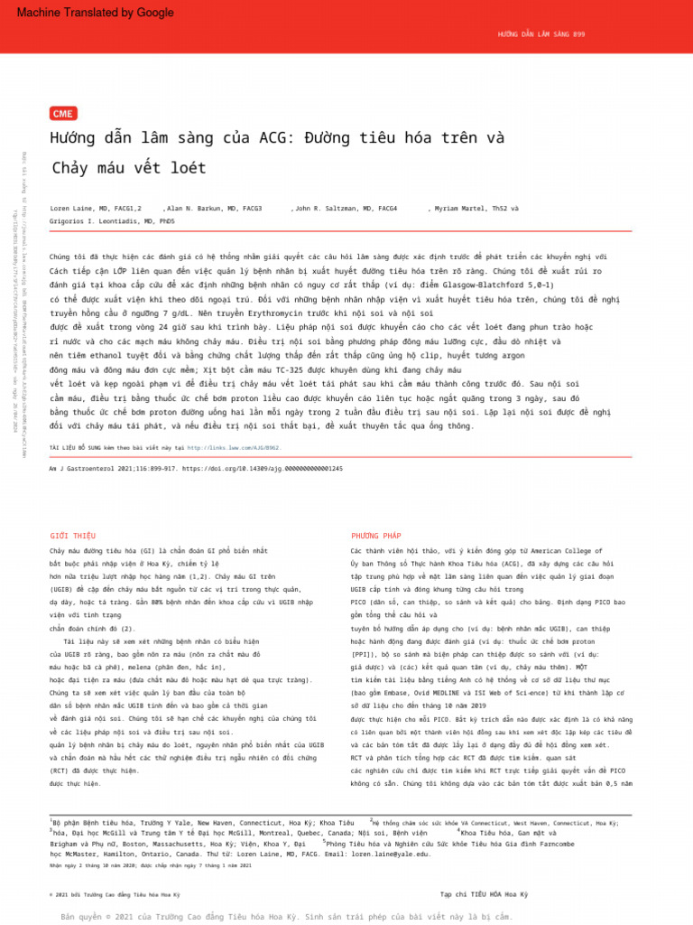 Acg Clinical Guideline Upper Gastrointestinal And.14 | PDF