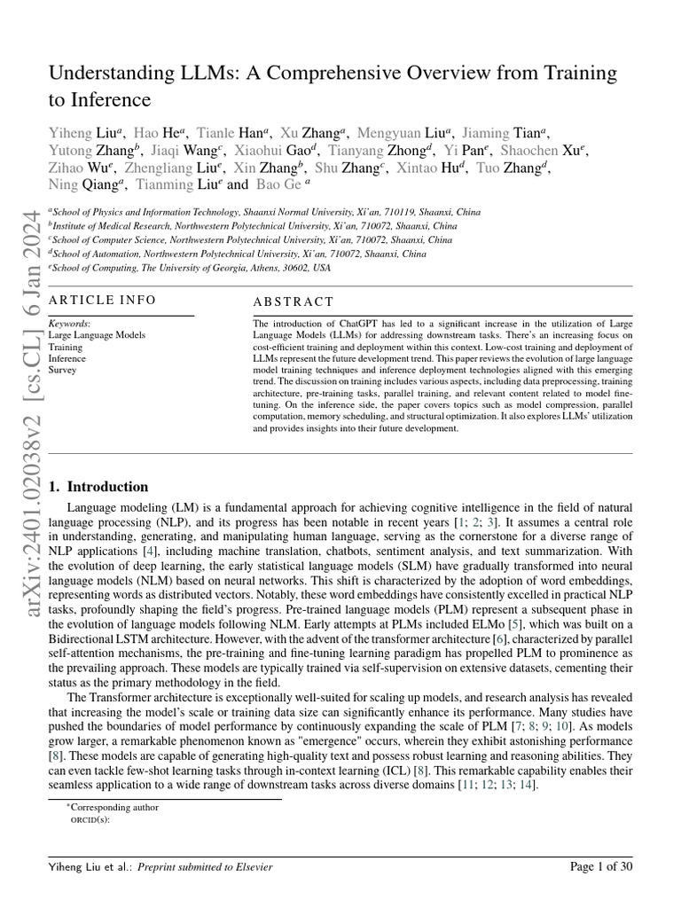 Understanding LLMS: A Comprehensive Overview From Training To Inference ... Understanding LLMS: A Comprehensive Overview From Training To Inference ...