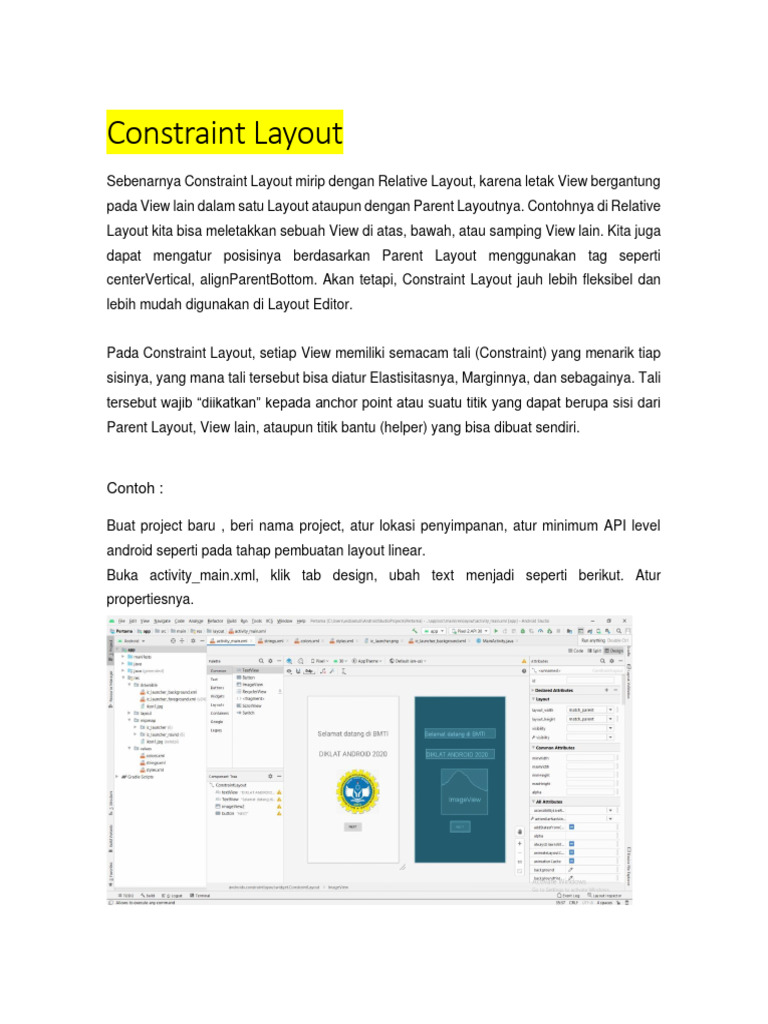 03.4 - Pengaturan Layout-Constraint Layout | PDF | Komputer