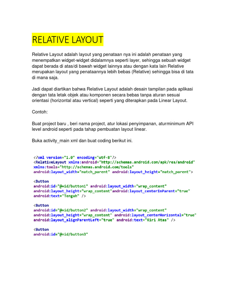 03.3 - Pengaturan Layout-Relative Layout | PDF