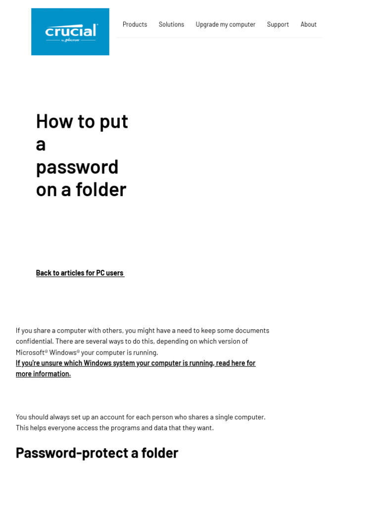 How To Password Protect A Folder | PDF | Microsoft Windows | Password