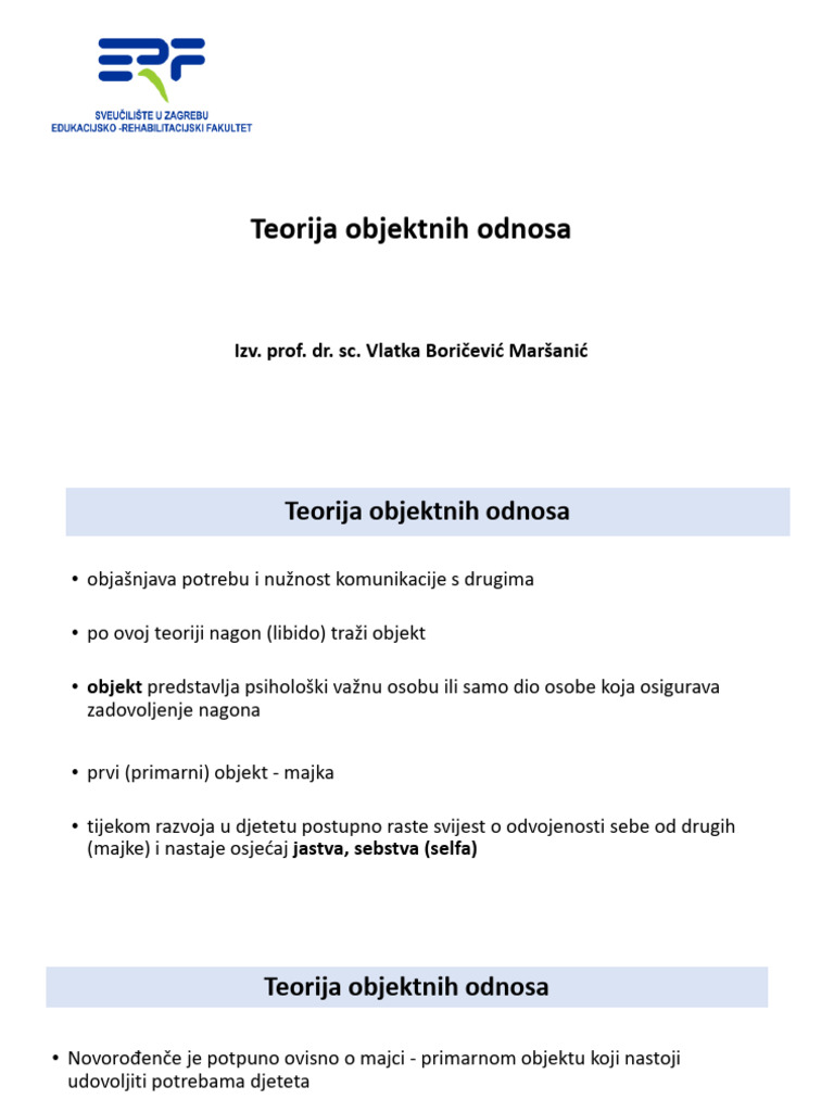 Teorija Objektnih Odnosa | PDF