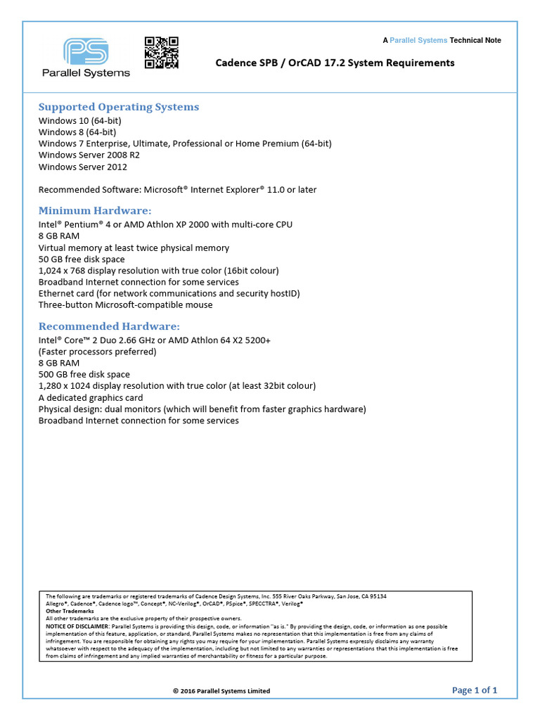 System - Requirements For Cadence Orcad | PDF