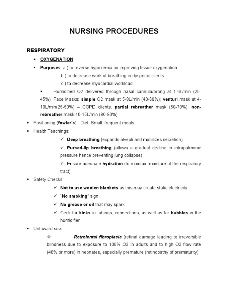 Essential Nursing Procedures Guide | PDF | Respiratory System ...