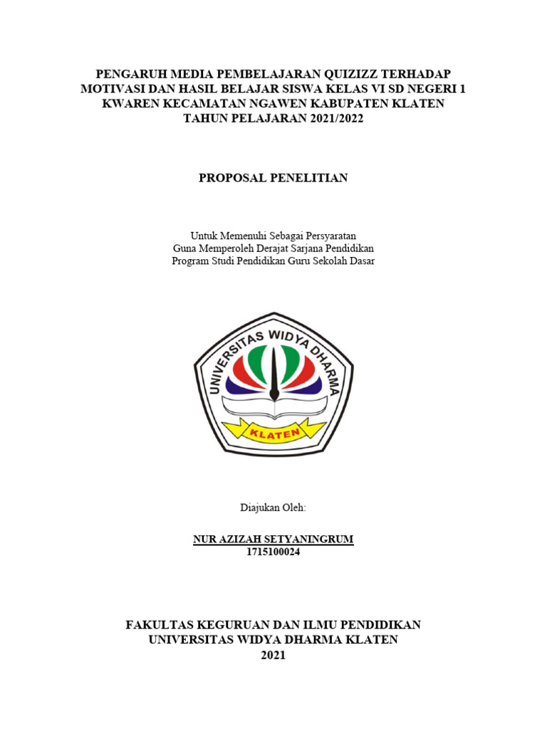 Cover Proposal Penelitian | PDF | Karier & Perkembangan
