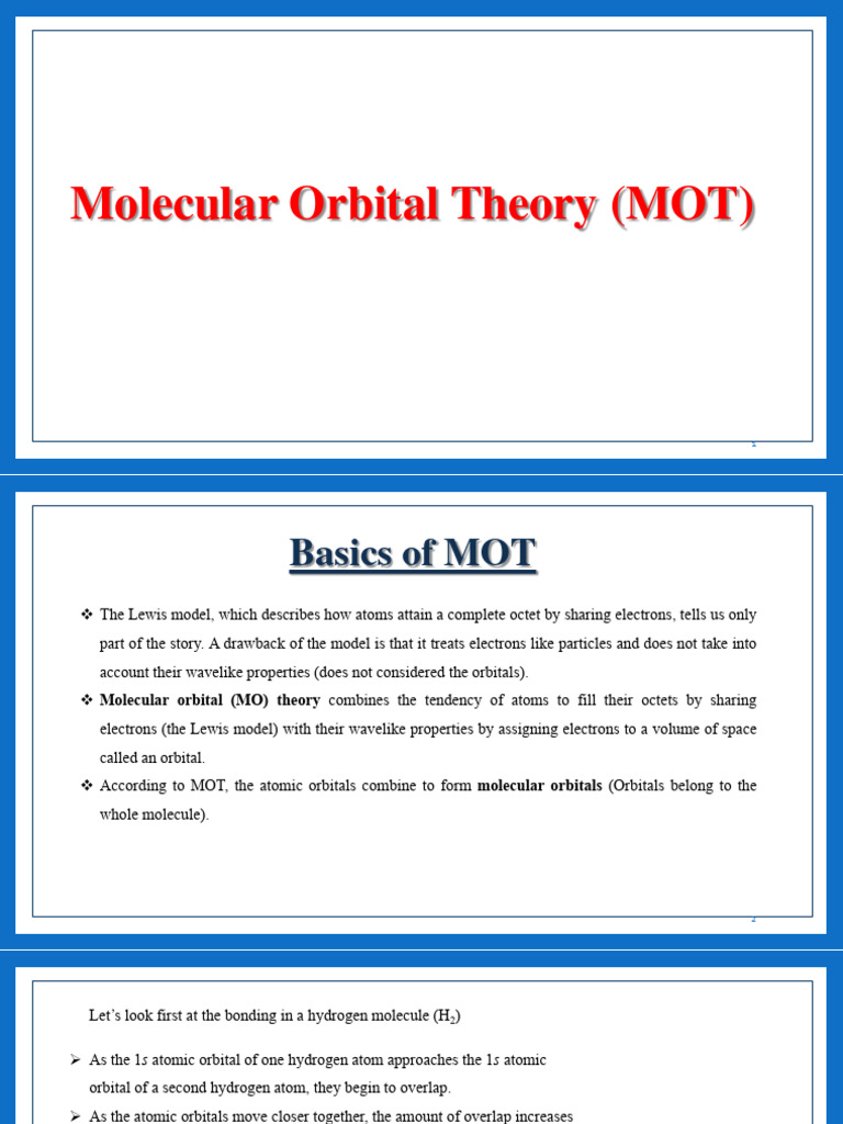 Basics Of Molecular Orbital Theory Download Free Pdf Molecular Orbital Chemical Bond