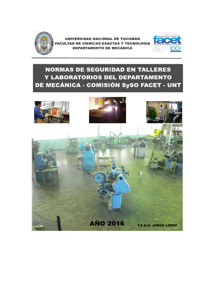 Normas de Seguridad en Taller y Laboratorios Departamento Mecánica ...