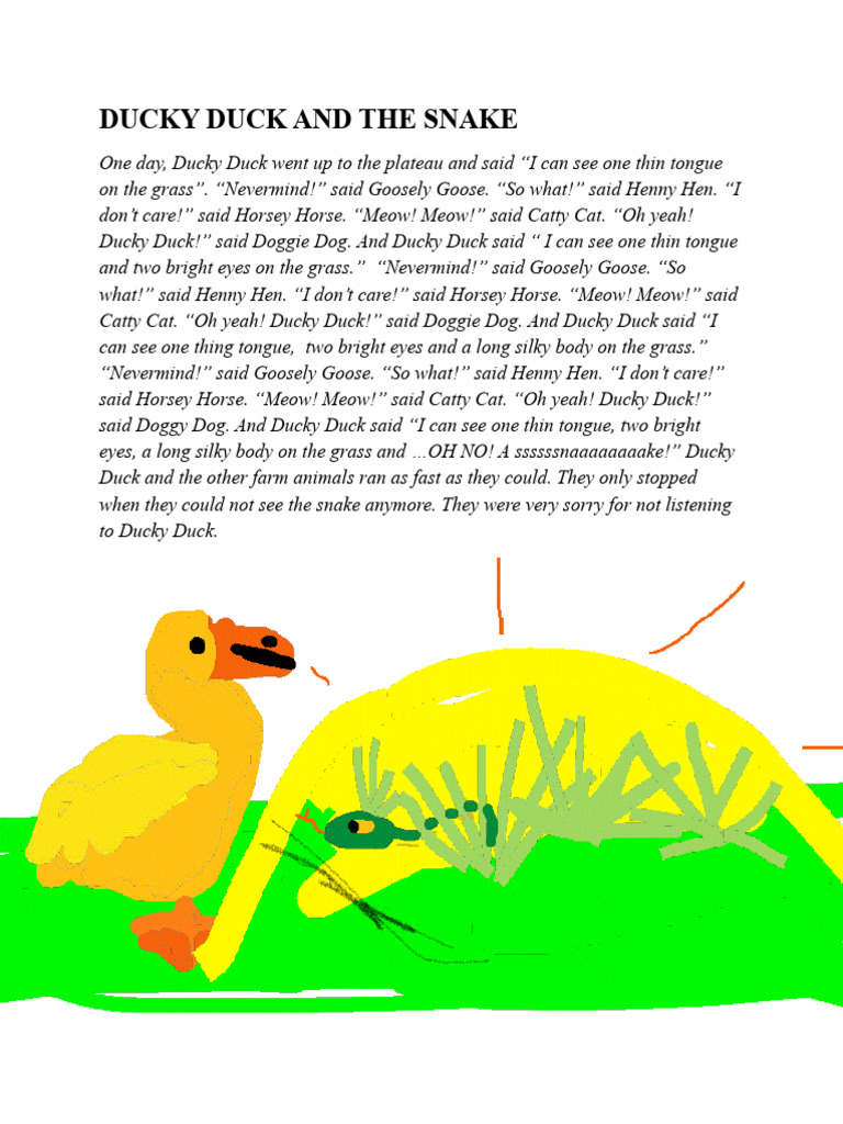 Ducky Duck and the Snake Performance Task g2q3 | PDF